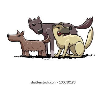 Street Dogs Pack Vector Illustration Stock Vector (Royalty Free ...