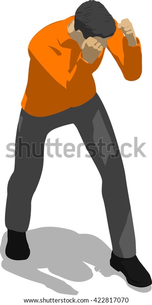 Street Fighter Blocking Hit Young Thin Stock Vector (Royalty Free ...