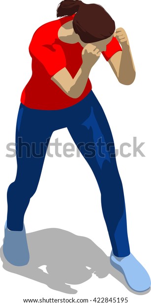 Street Fighter Blocking Hit Young Athletic Stock Vector (Royalty Free ...