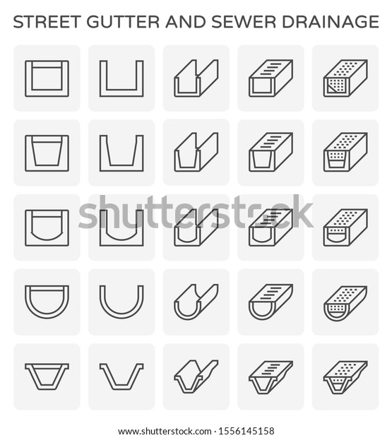 Street Gutter Road Gutter Sewer Drainage Stock Vector (Royalty Free ...