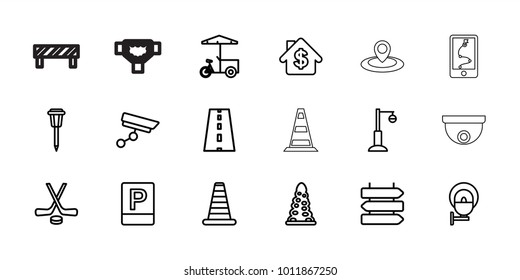 Street Icons Set 18 Editable Outline Stock Vector (Royalty Free ...