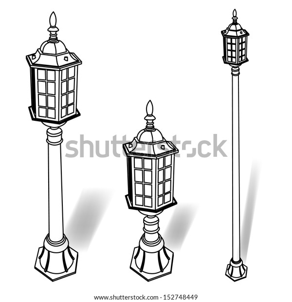 Street Lamp Outline Vector Stock Vector (Royalty Free) 152748449 ...
