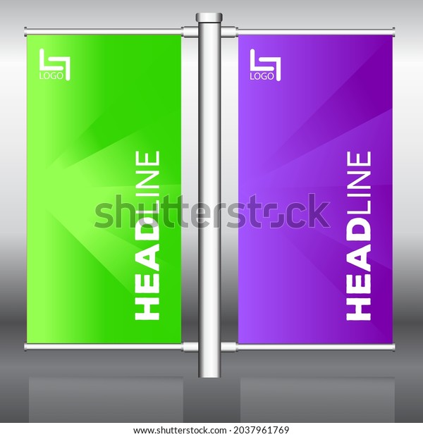 Street Lamp Post Advertising Pole Banner Stock Vector (Royalty Free ...