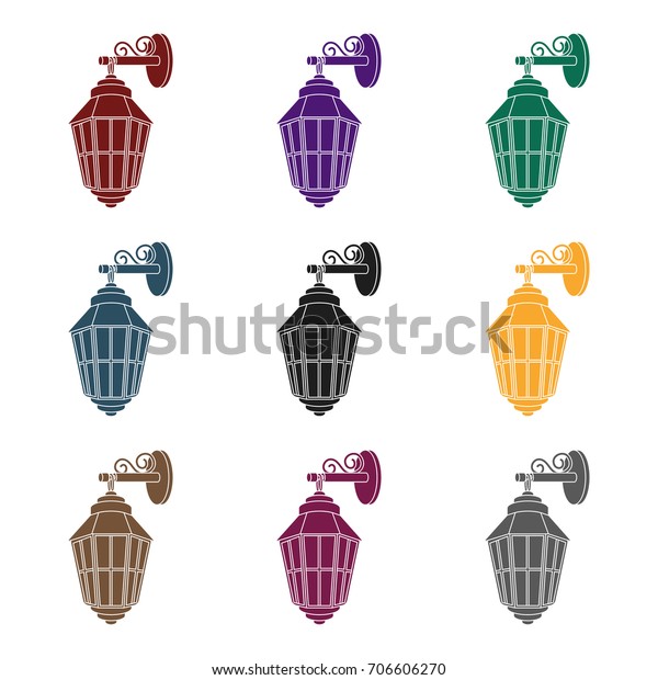 Street Lantern Icon Black Style Isolated Stock Vector (Royalty Free ...