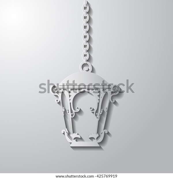 Street Light Paper Silhouette On White Stock Vector (Royalty Free ...
