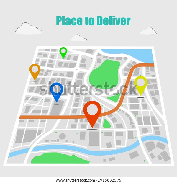 Street Map Gps Icons Navigation Vector Stock Vector (Royalty Free ...