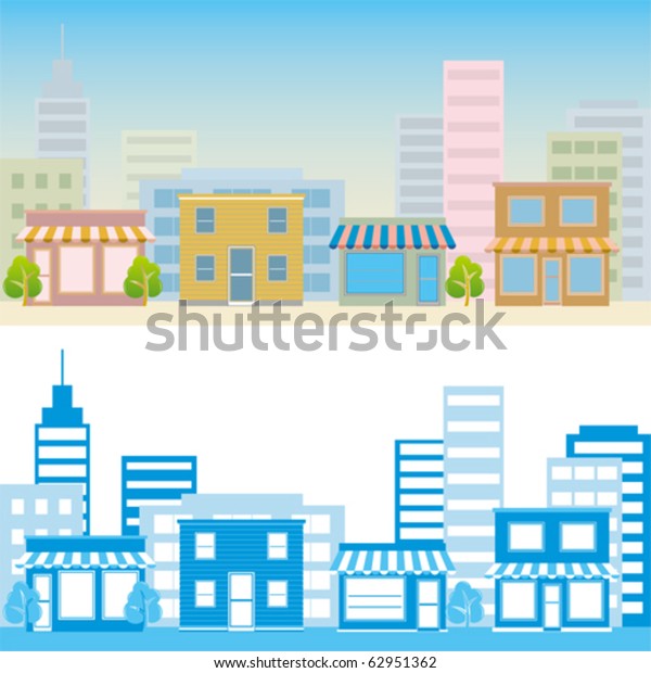 Street Scene Illustration Vector: เวกเตอร์สต็อก (ปลอดค่าลิขสิทธิ์ ...