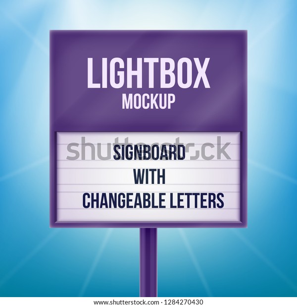 Street Sign Board Lightbox Changeable Letters Stock Vector (Royalty ...