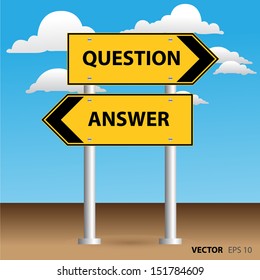 Street Sign Pointing Question Answer Stock Vector (Royalty Free ...