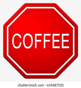 Street Sign Stop Text Coffee Vector Stock Vector (Royalty Free ...