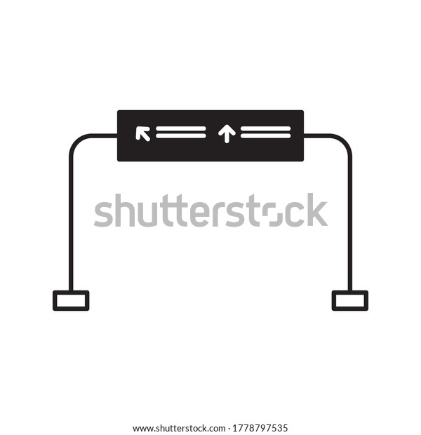 Street Sign Vector Editable Highway Icon Stock Vector (Royalty Free ...