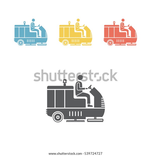 Street Sweeper Truck Flat Icon Vector Stock Vector (Royalty Free) 539724727