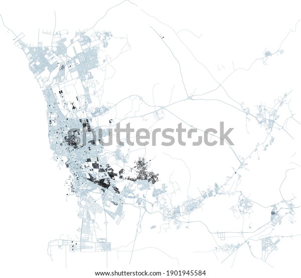 Streets Jeddah City Map Saudi Arabia 库存矢量图（免版税）1901945584 | Shutterstock