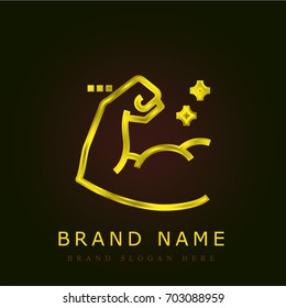 Strength Golden Metallic Logo Stock Vector (Royalty Free) 703088959 ...