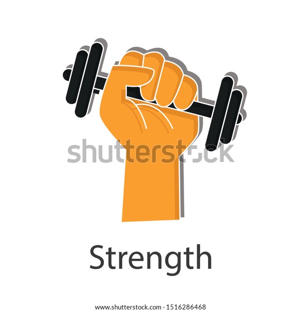 Strength Icon Concept On White Background Stock Vector (Royalty Free ...