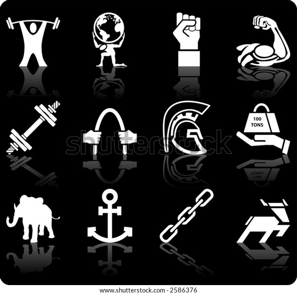 Strength Icon Set Series Design Elements Stock Vector (Royalty Free ...