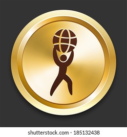 Strength Icons On Gold Button Collection Stock Vector (Royalty Free ...