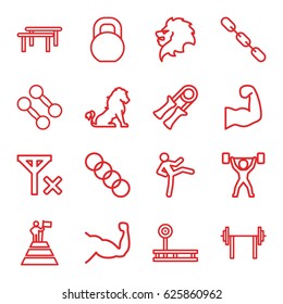 Strength Icons Set Set 16 Strength Stock Vector (Royalty Free ...
