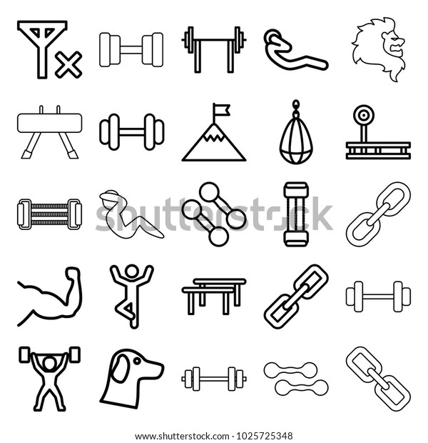 Strength Icons Set 25 Editable Outline: เวกเตอร์สต็อก (ปลอดค่าลิขสิทธิ์ ...