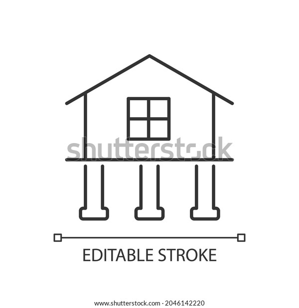 Strength Stability Linear Icon Buildings Construction Stock Vector ...