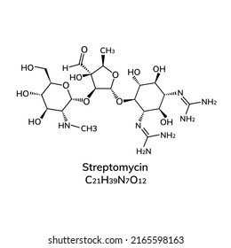 Streptomycin Structural Chemical Formula On White Stock Vector (Royalty ...