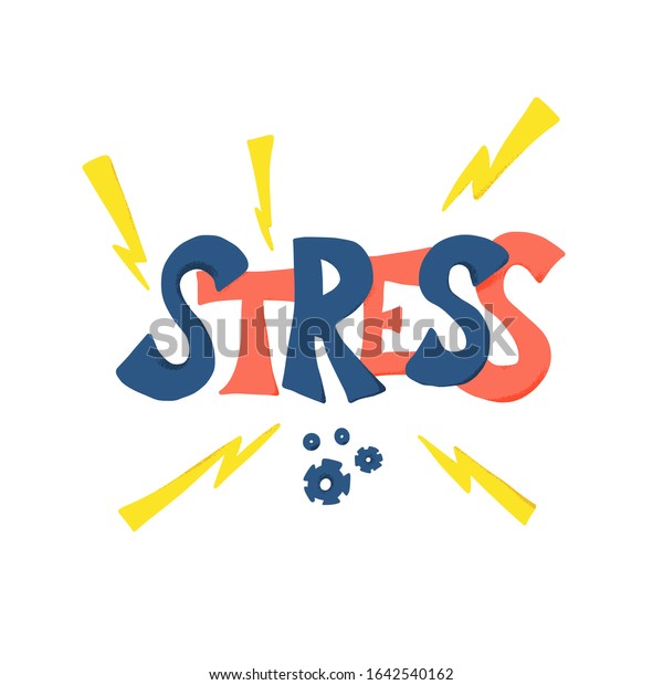 Stress Concept Stylized Text Symbols Fatigue Stock Vector (Royalty Free ...