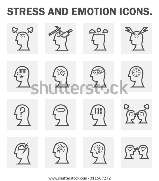 Stress Emotion Vector Icons Sets Design Stock Vector (Royalty Free ...