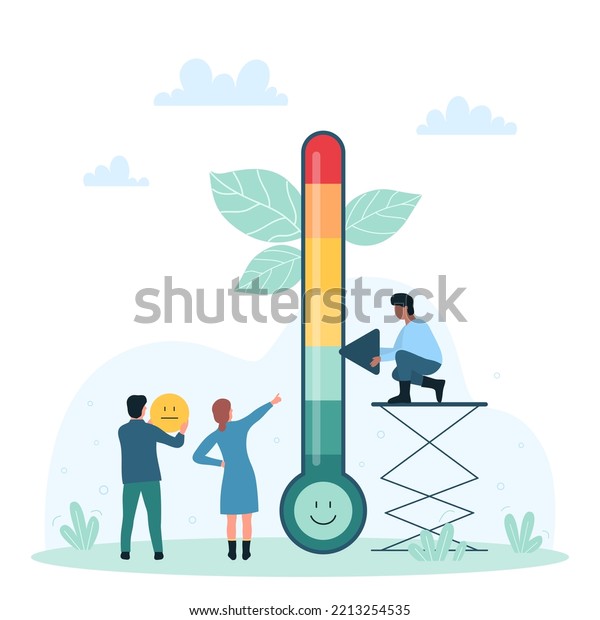 Stress Level Measurement On Thermometer Psychology Stock Vector ...