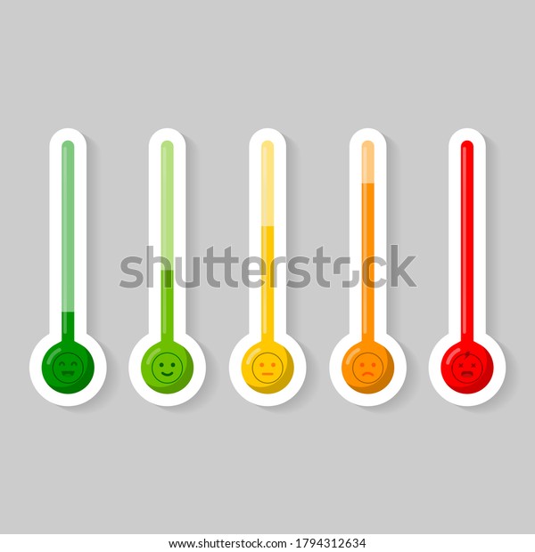Stress Level Scale Emotions Thermometer Stress Stock Vector (Royalty ...
