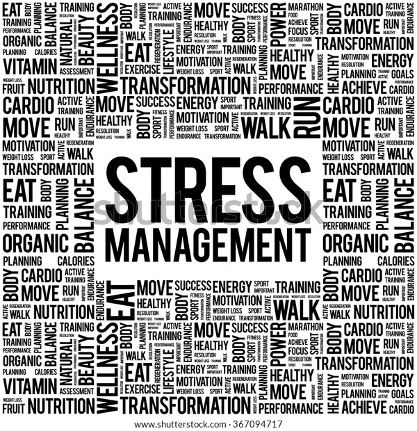 Stress Management Word Cloud Background Health Stock Vector (Royalty ...