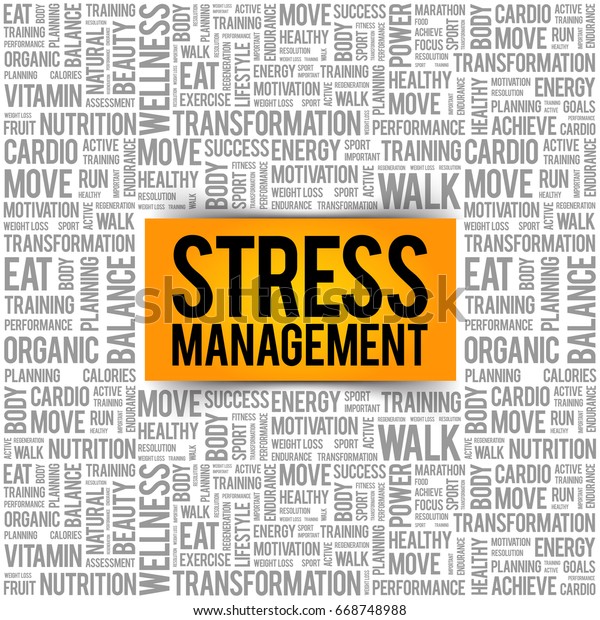 Stress Management Word Cloud Collage Health Stock Vector (Royalty Free ...