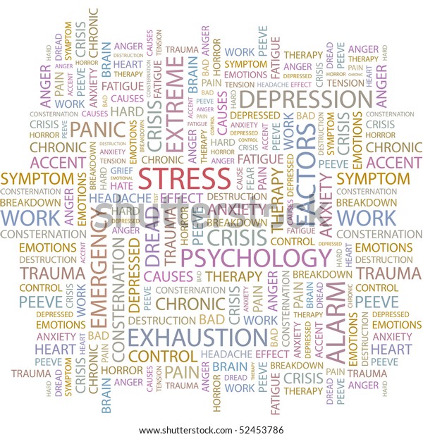 Stress Word Collage On White Background Stock Vector (Royalty Free ...