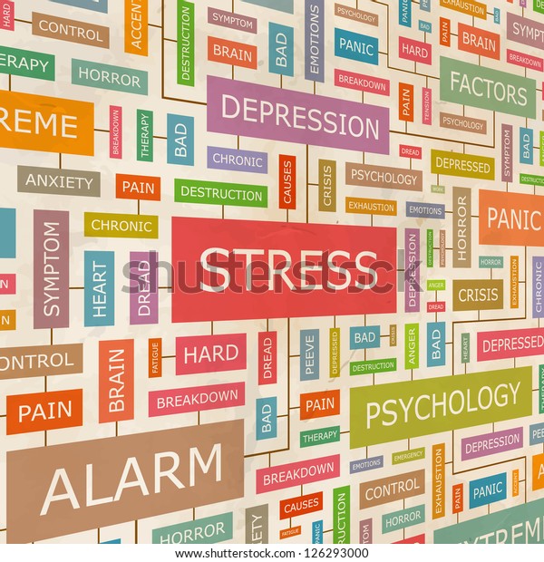 Stress Word Collage Vector Illustration Stock Vector (Royalty Free ...