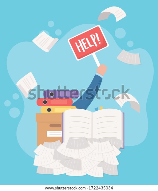 Stress Work Hand Holding Help Board Stock Vector (Royalty Free ...
