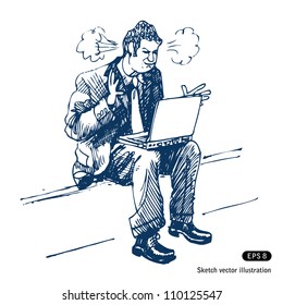5,438 Stressed man sketch Images, Stock Photos & Vectors | Shutterstock