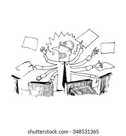 Stressed Manager Vector Illustration Isolated On Stock Vector (Royalty ...