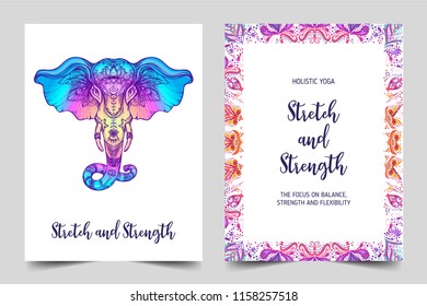 Stretch Strength Yoga Card Flyer Poster Stock Vector (Royalty Free ...
