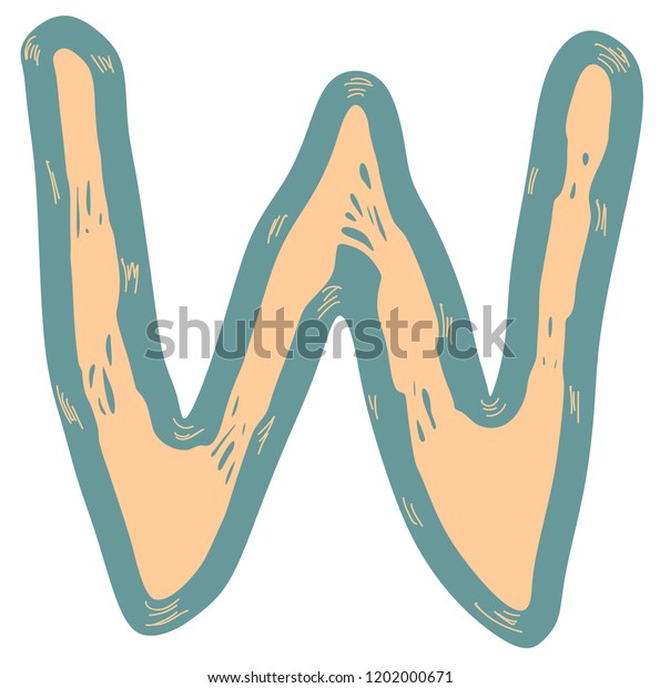 Stretched Vector Alphabetletter W Stock Vector (Royalty Free ...