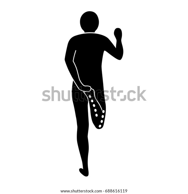 Stretching Exercise Icon Stretch Quadriceps Vector Stock Vector ...