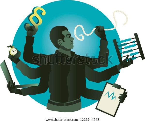 Strict Chief Man Six Arms On Stock Vector (Royalty Free) 1233944248 ...