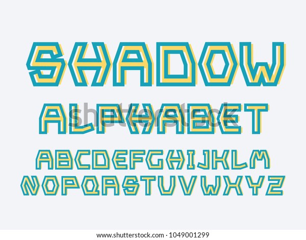 Strict Shadow Font Vector Alphabet Letters 库存矢量图（免版税）1049001299 ...