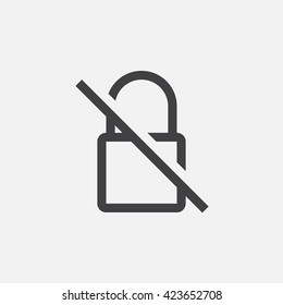 Strikeout Lock Line Icon Outline Vector Stock Vector (Royalty Free ...