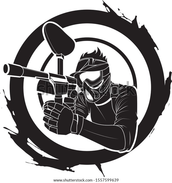 Striker Paintball Marker Aiming Logo Stock Vector (Royalty Free) 1557599639