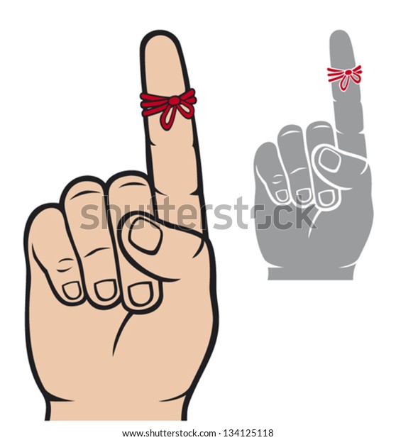 String Around Finger Reminder Stock Vector (Royalty Free) 134125118 String Around Finger Reminder Stock Vector (Royalty Free) 134125118