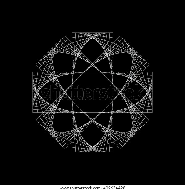 String Art Sacred Geometry Black Background Stock Vector (Royalty Free ...