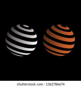 Striped 3d Shapes Stock Vector (Royalty Free) 1362786674 | Shutterstock