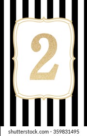 Striped Background Frame Number 2 Glitter Stock Vector (Royalty Free ...