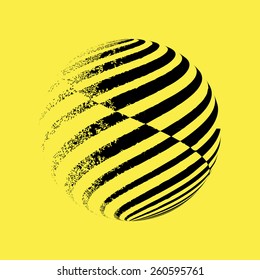 Striped Black On Yellow Background Logo Stock Vector (Royalty Free ...