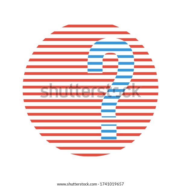 Striped Blue Question Mark Red Sliced Stock Vector (Royalty Free ...