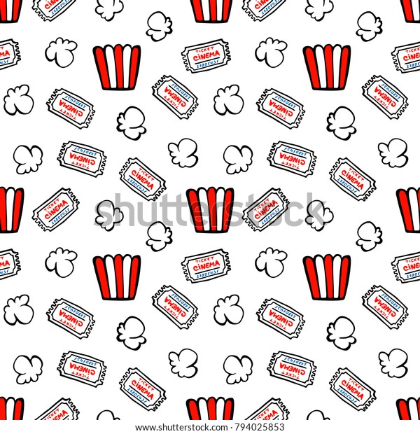 Striped Box Red White Popcorn Movie Stock Vector (Royalty Free ...